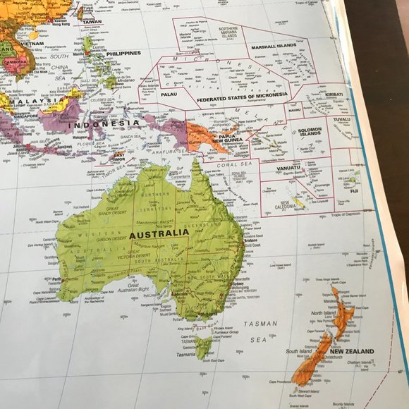 Craenen | Art | Large Laminated World Map 39 Tall X 53 Wide Geography ...